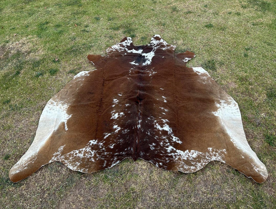 Real Cow Skin Rug Brown and White-luxury Leather Cowhide for Western ...
