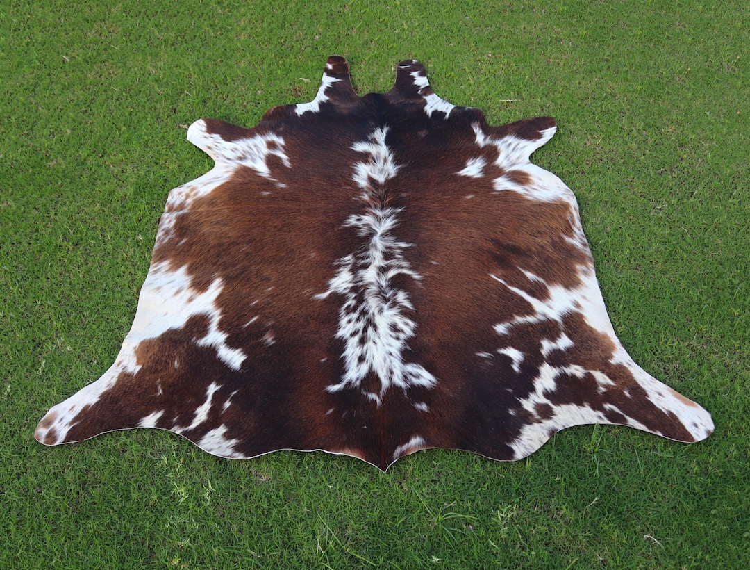 Cowhide Rugs-genuine Cowhide Rug Brown and White-tricolor Cow Skin Rug ...