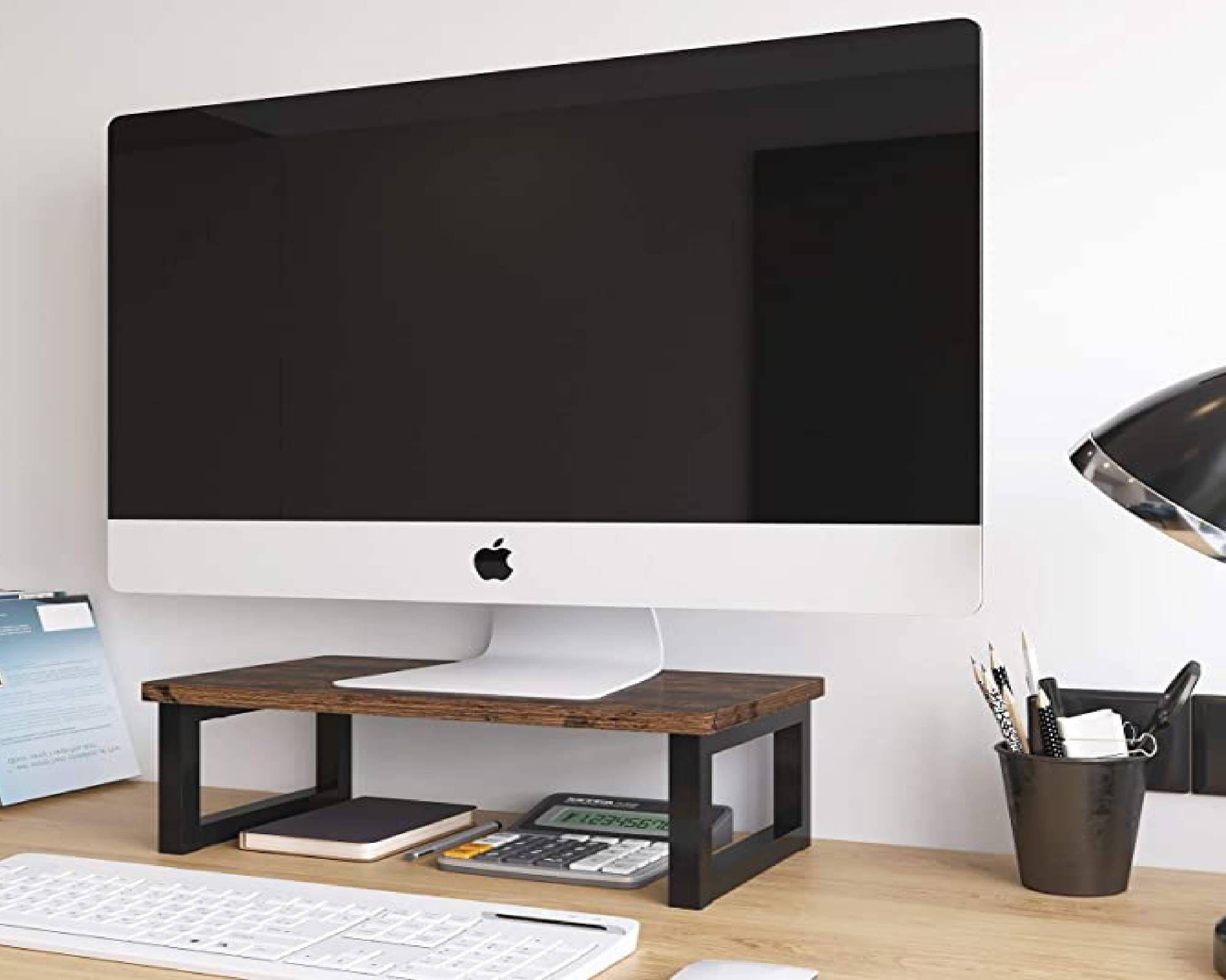 Wood Monitor Stand | Wooden Monitor TV Stand | Laptop Stand | Monitor ...