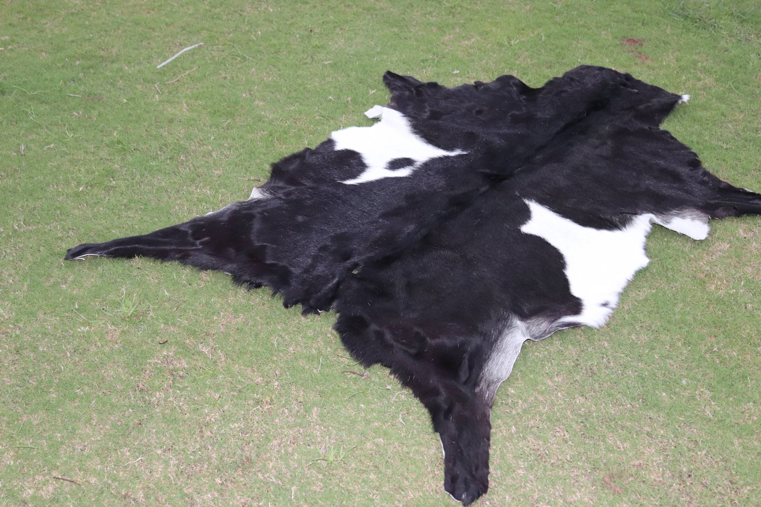Black and White Goatskin Rug Goat Skin Pelt Soft Goat Hide - Etsy