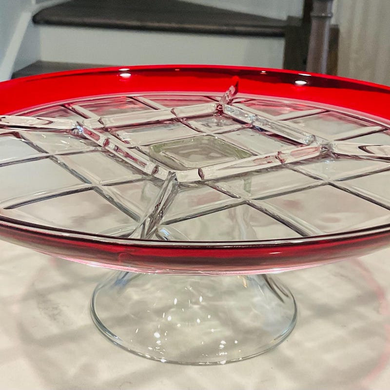 Ruby Glass Platter - Etsy