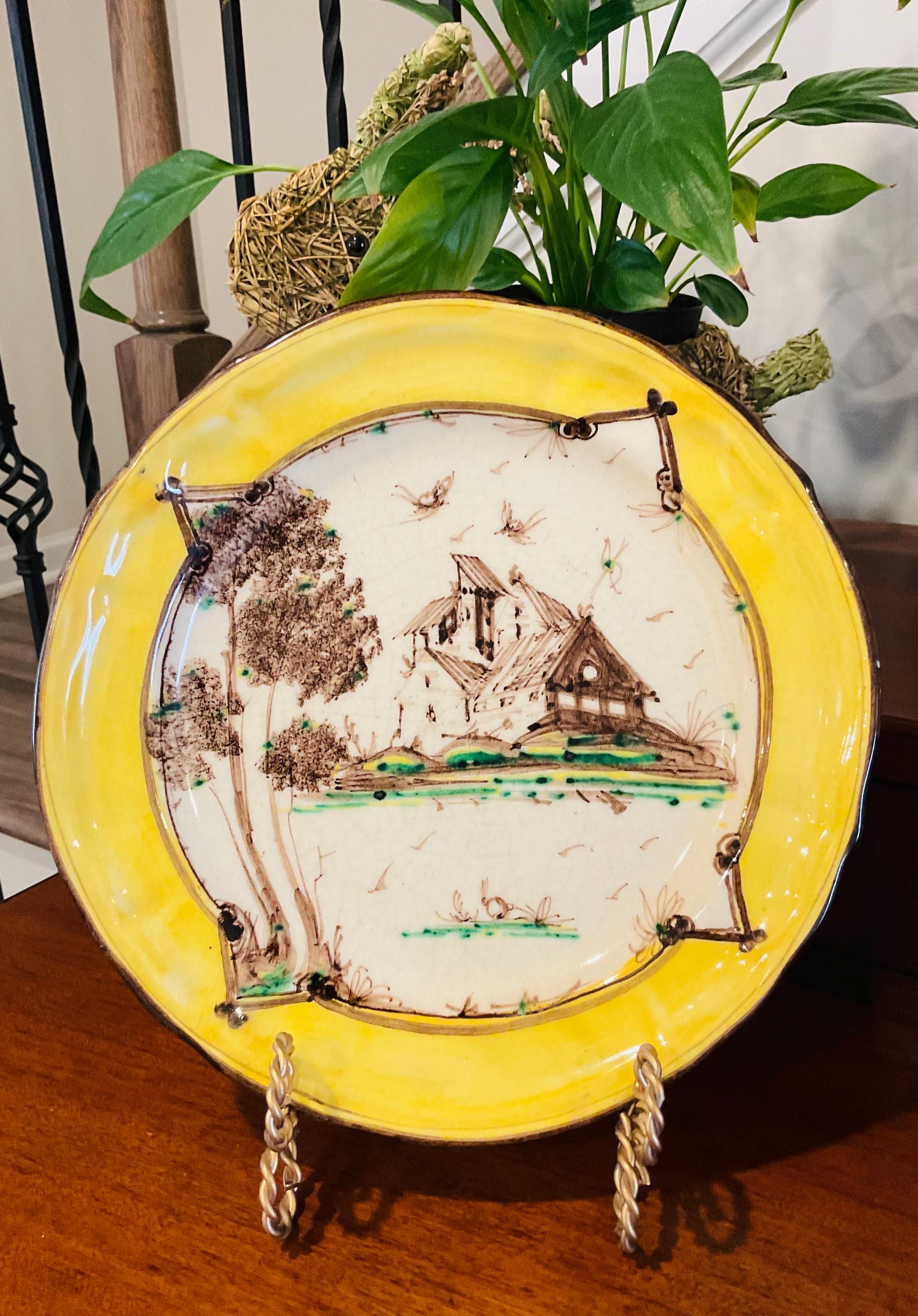 Vintage Albisola Majolica Plate, Hand-painted Italian Pottery, Signed ...