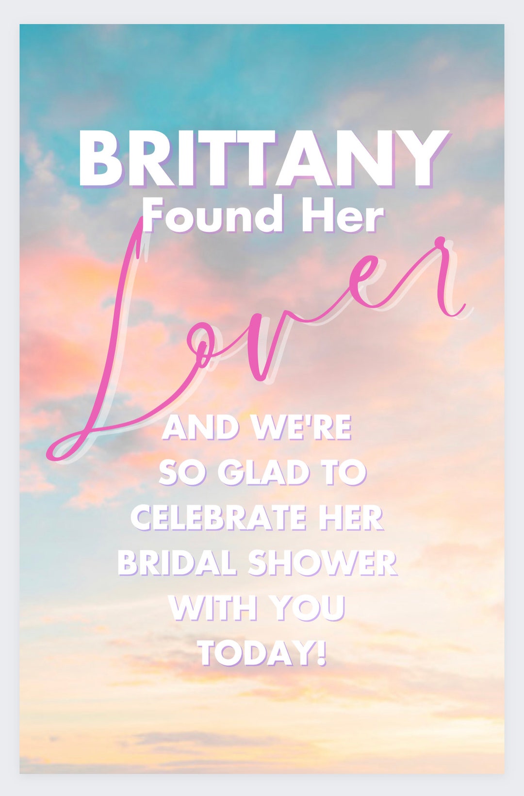 Taylor Swift Lover Bridal Shower Welcome Sign - Etsy