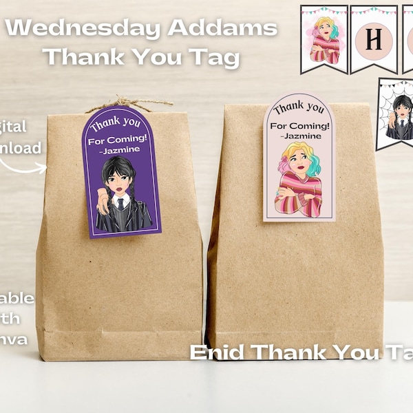 Wednesday Addams Thank You Stickers - Etsy