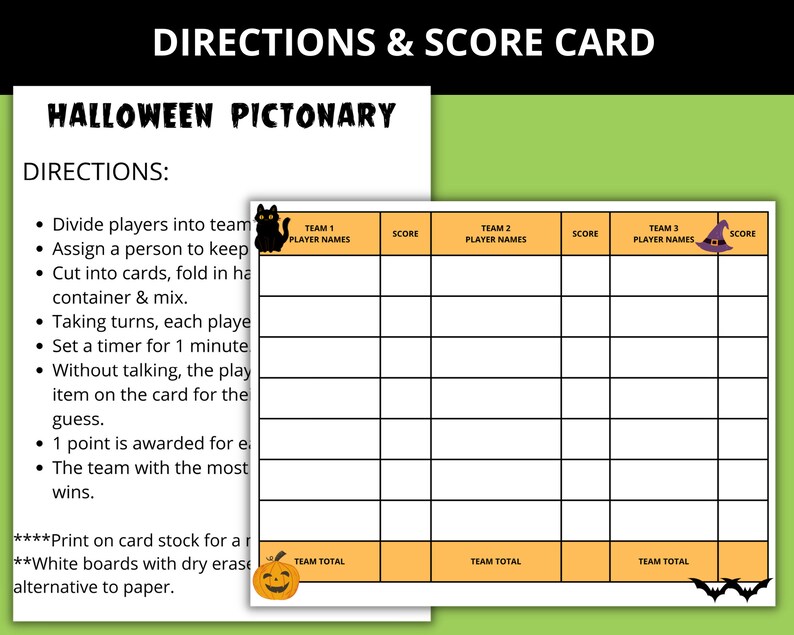 Halloween Party Games | INSTANT Download | Halloween Pictionary ...