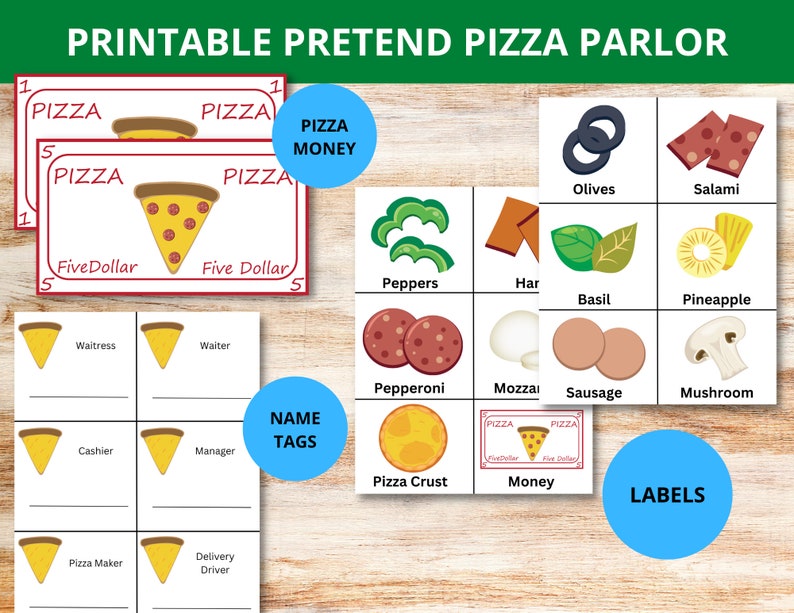 Printable PIZZA PARLOR MENU |pretend Pizza Parlor Download |preschool ...