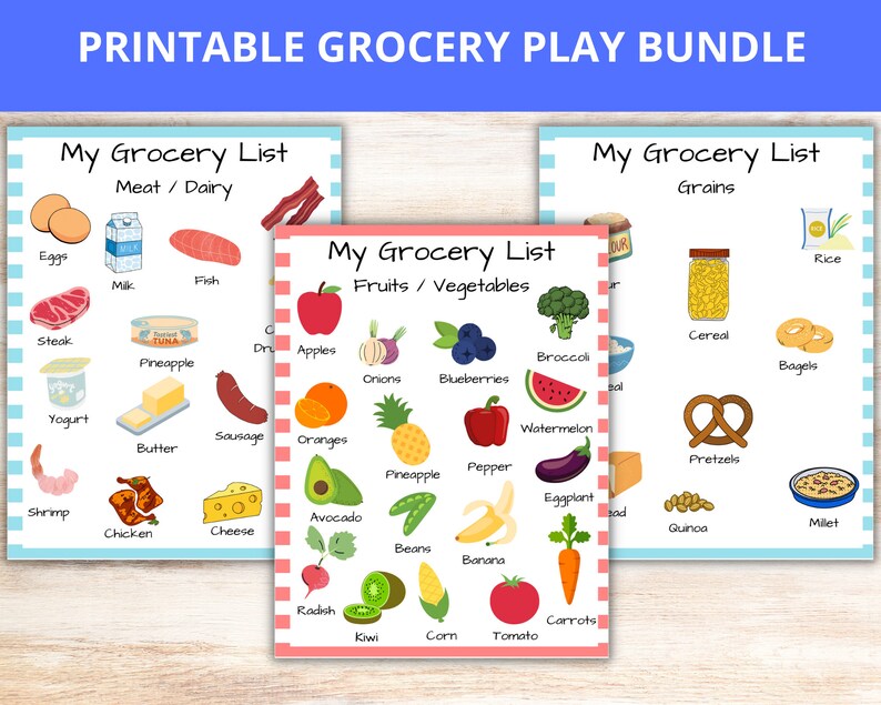 Pretend Play Grocery Store Printable BUNDLE | Grocery Shop Dramatic ...