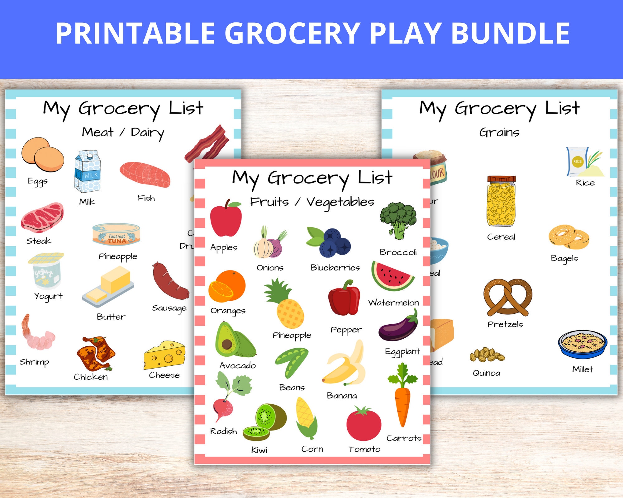 Pretend Play Grocery Store Printable BUNDLE | Grocery Shop Dramatic ...