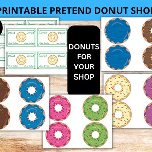 Printable DONUT SHOP MENU |pretend Play Donut Shop Download | Preschool ...
