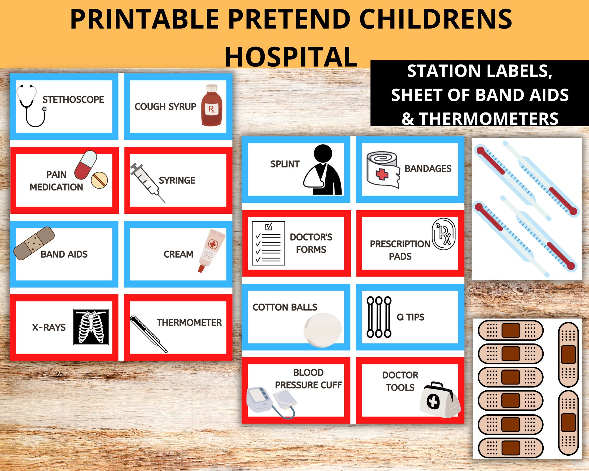 PRINTABLE Doctor Dramatic Play Set | Hospital Pretend Play | Dramatic ...