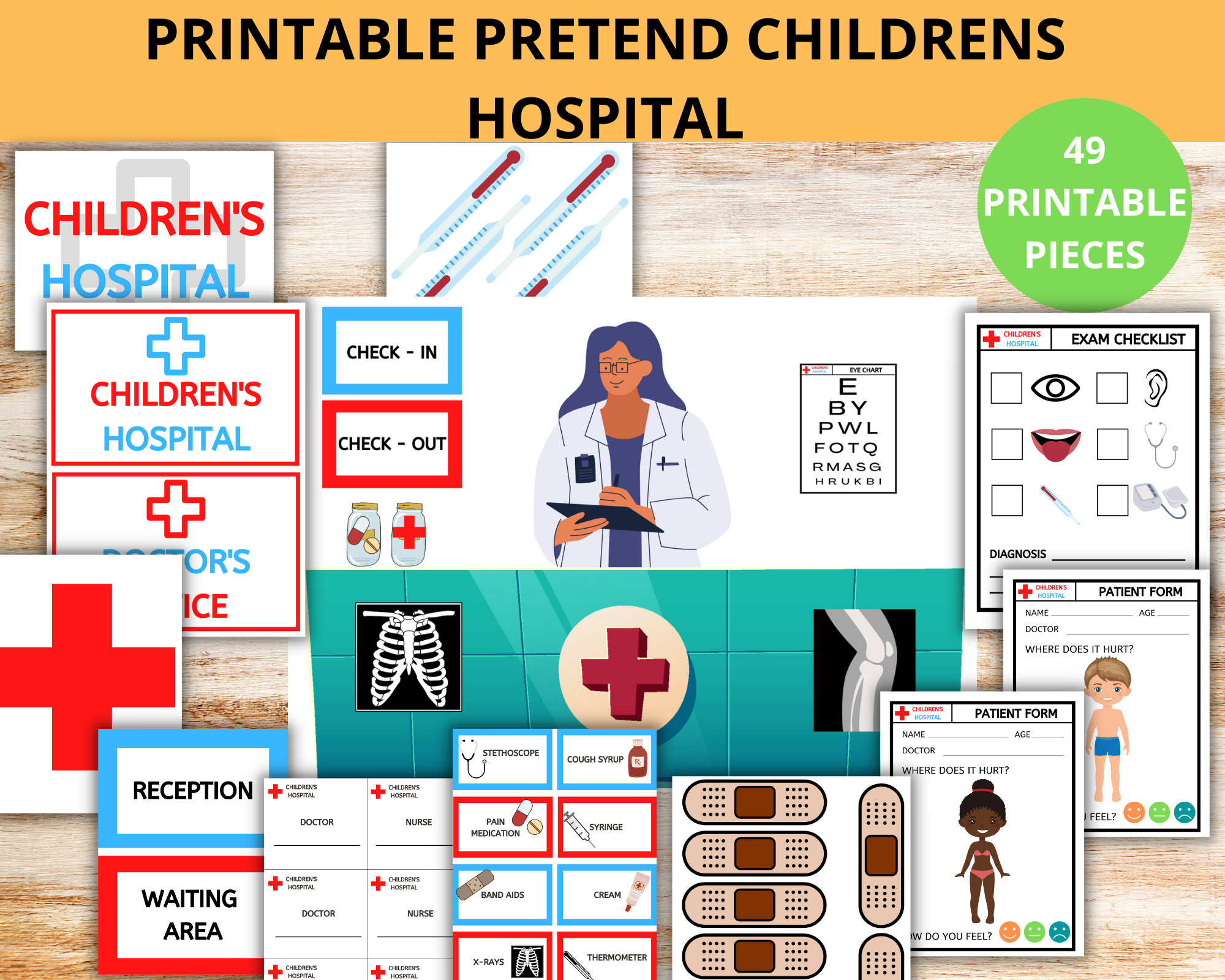 PRINTABLE Doctor Dramatic Play Set | Hospital Pretend Play | Dramatic ...