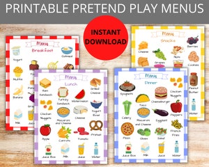 Printable Pretend Play Restaurant Menus, Preschool Kids Activities ...