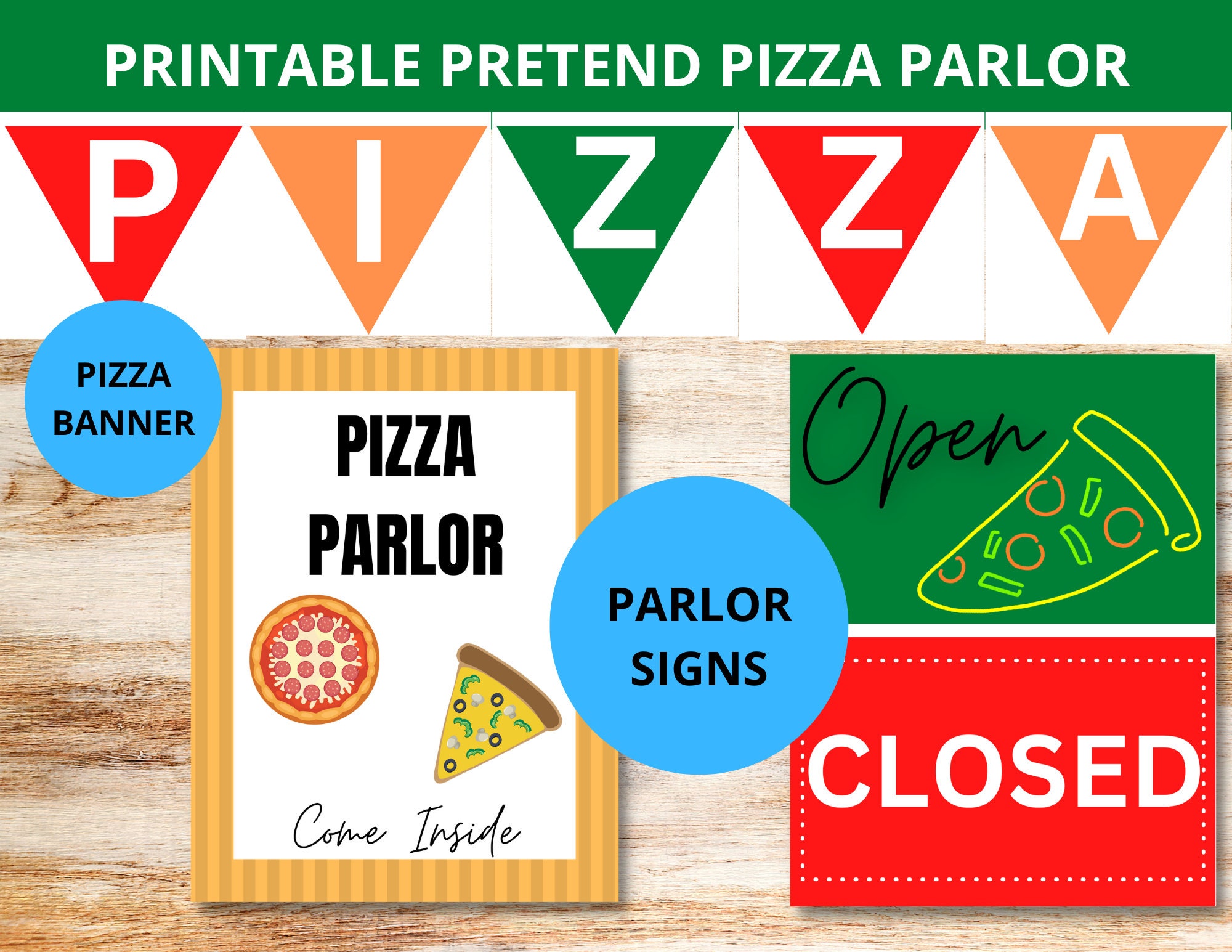 Printable PIZZA PARLOR MENU |pretend Pizza Parlor Download |preschool ...