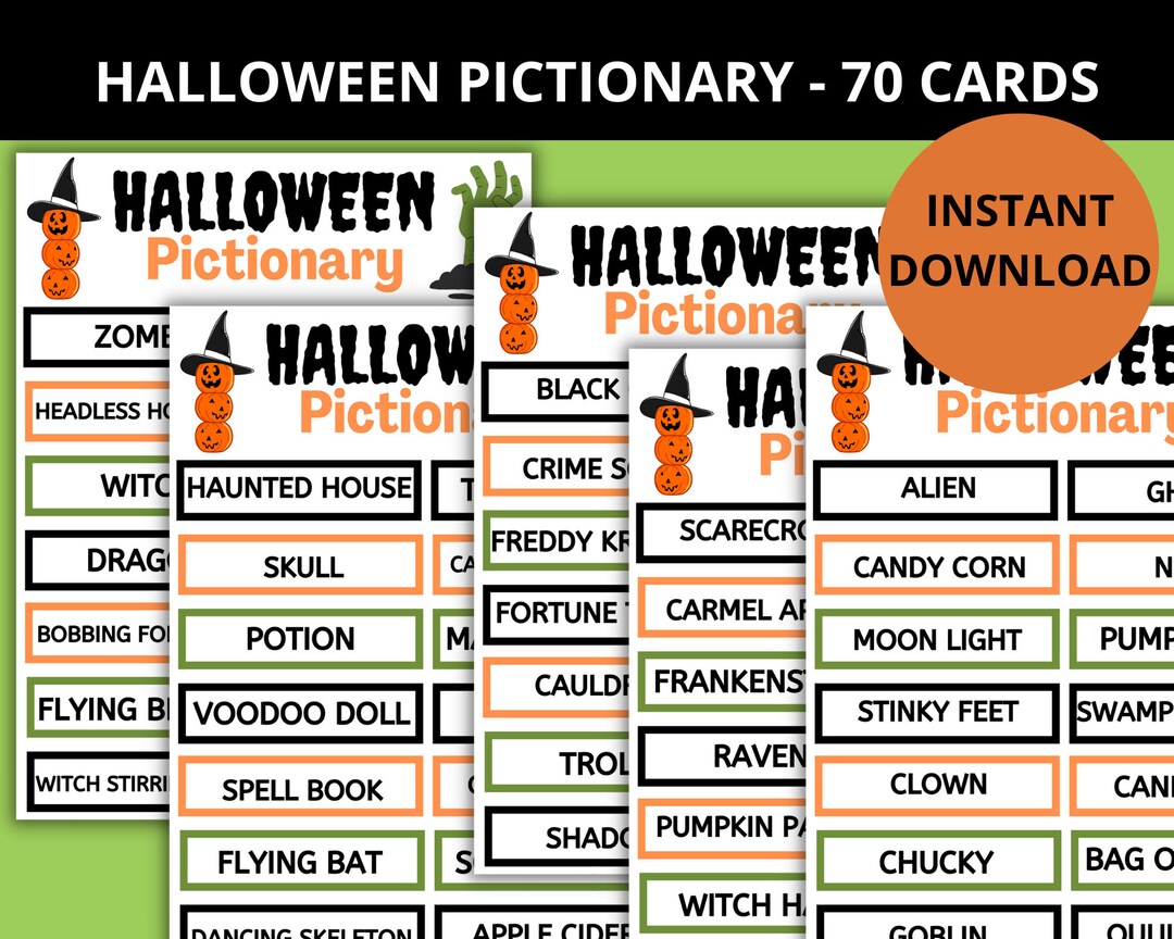 Halloween Party Games | INSTANT Download | Halloween Pictionary ...