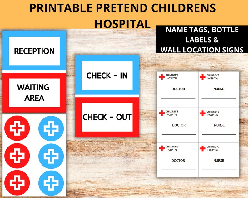 PRINTABLE Doctor Dramatic Play Set Hospital Pretend Play Dramatic Play ...