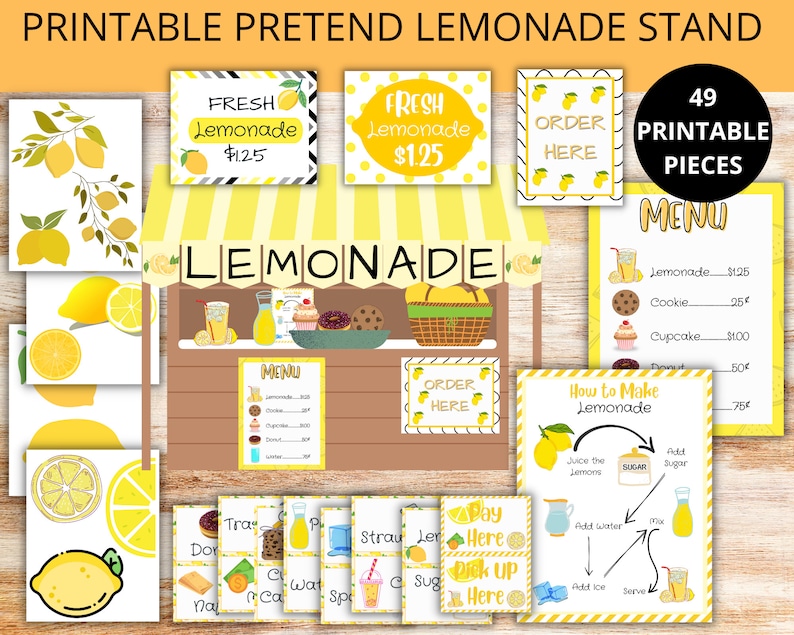 PRINTABLE Lemonade Stand Dramatic Play BUNDLE |kids Summer Play ...