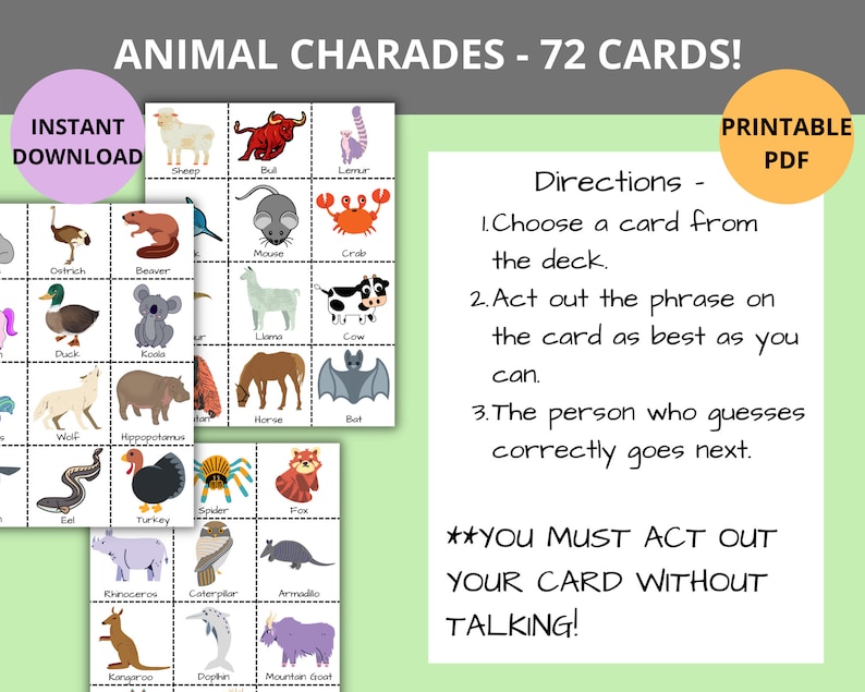 Birthday Party Game | Animal Charades Game for Kids | Dramatic Play ...
