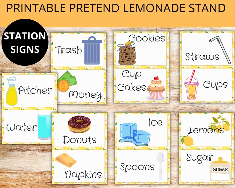 PRINTABLE Lemonade Stand Dramatic Play BUNDLE |kids Summer Play ...