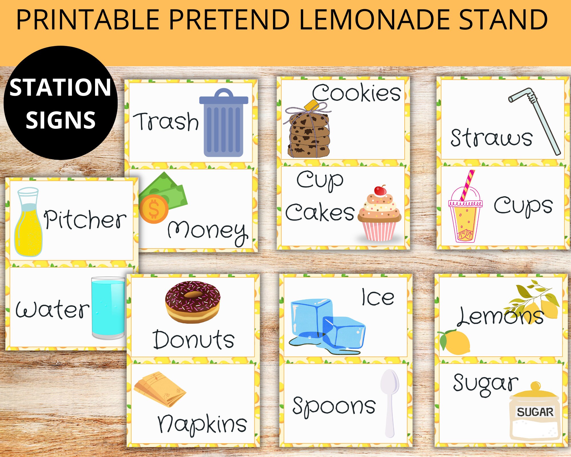 PRINTABLE Lemonade Stand Dramatic Play BUNDLE |kids Summer Play ...