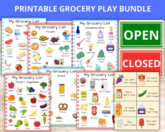 Pretend Play Grocery Store Printable BUNDLE Grocery Shop - Etsy