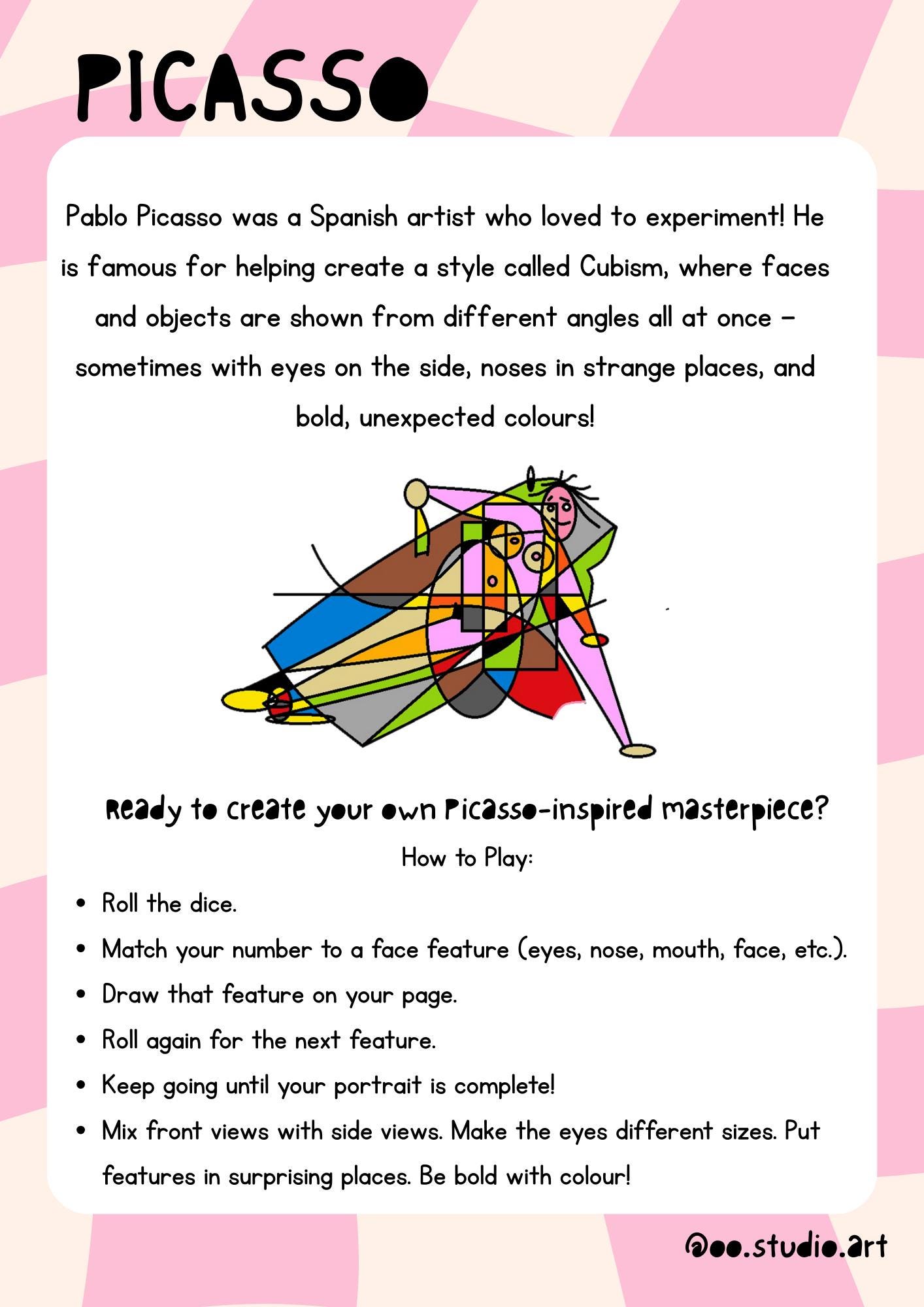Picasso Inspired Roll a Face Template (printable) - Etsy