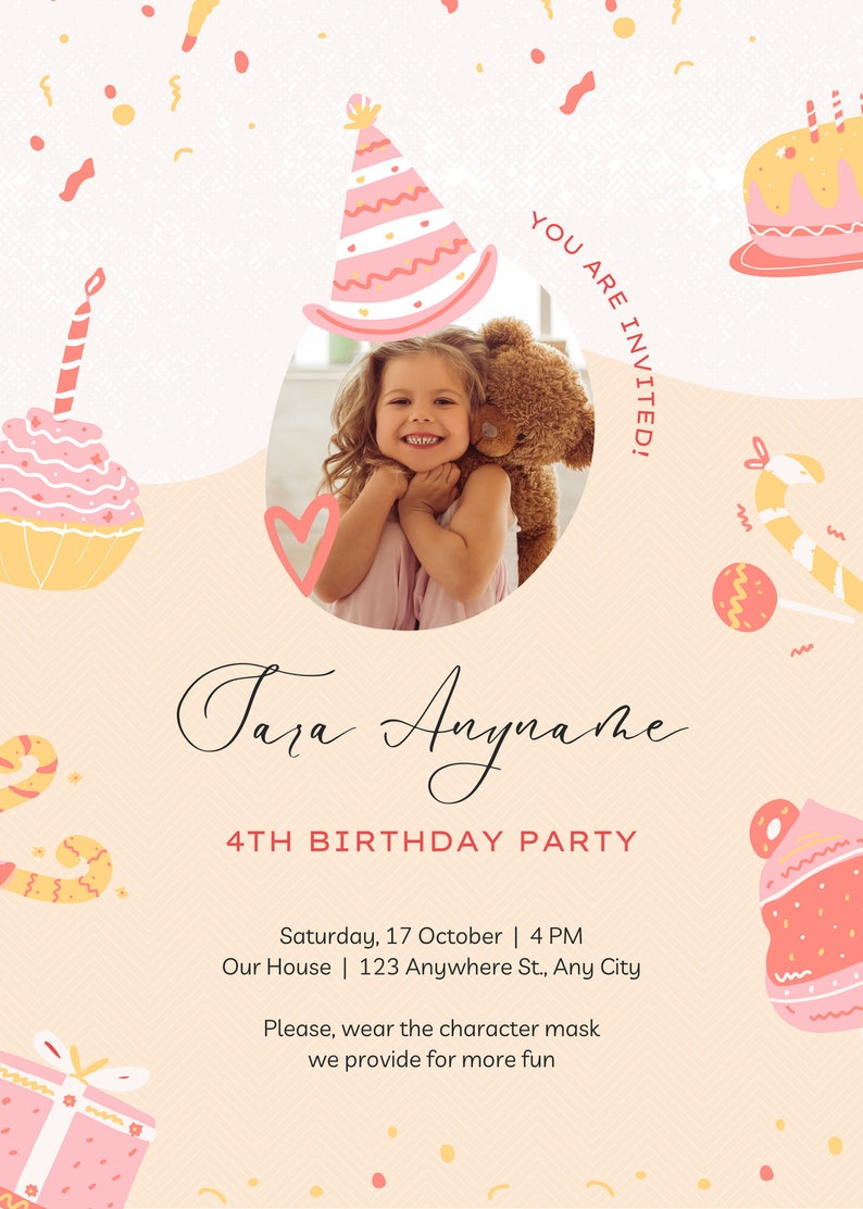 Editable Birthday Invitation Template, Party Invite, Printable and ...