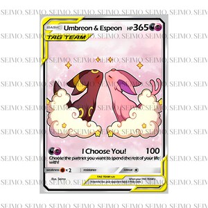 Pokemon Umbreon Espeon Wedding Bride Groom Trading Card Anniversary ...