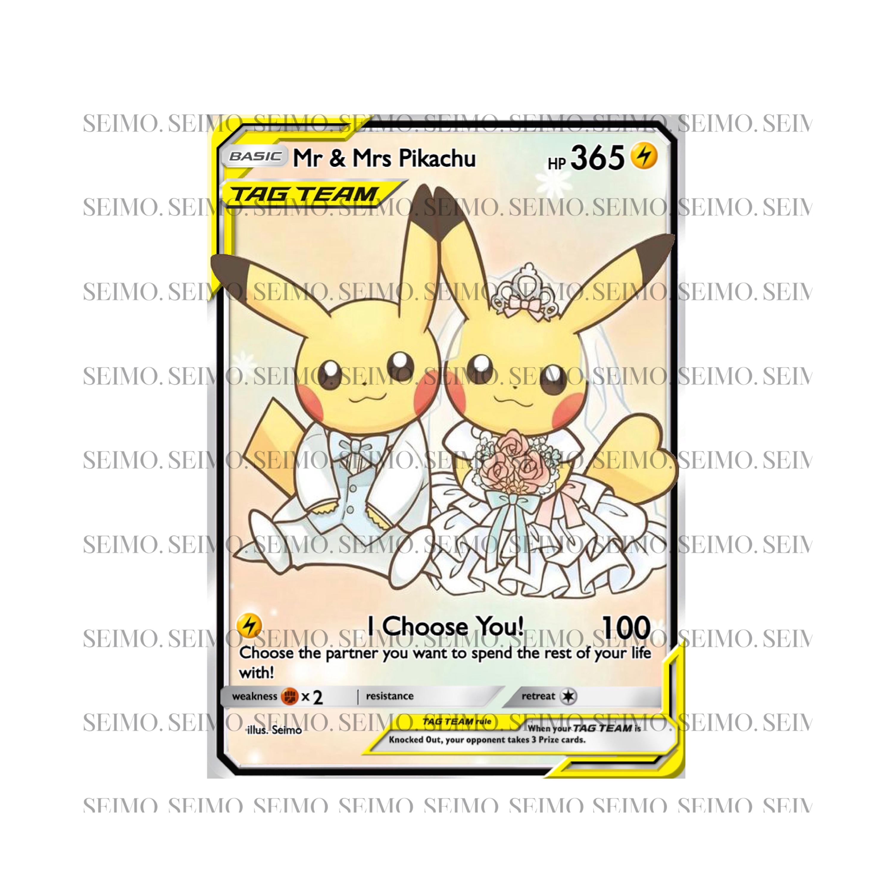 Pokemon Pikachu Wedding Bride Groom Trading Card Anniversary Proposal ...