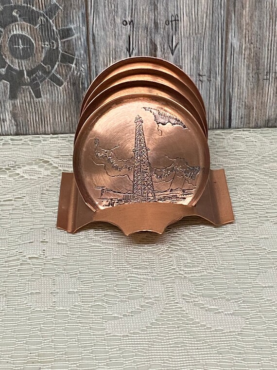 Vintage Fantasy Copper Coasters - Etsy