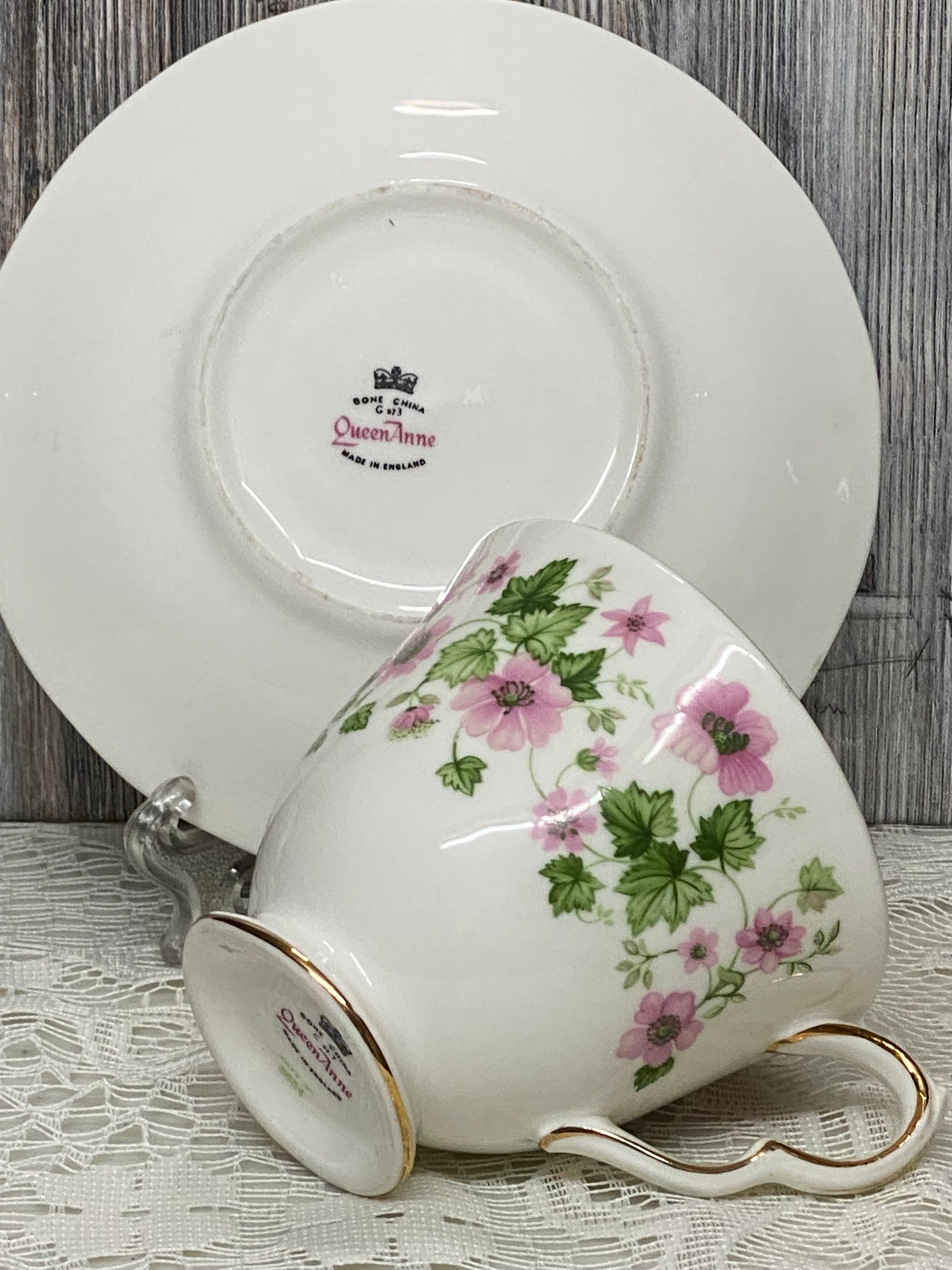 Vintage Tea Cup & Saucer Queen Anne Patern 8654 - Etsy