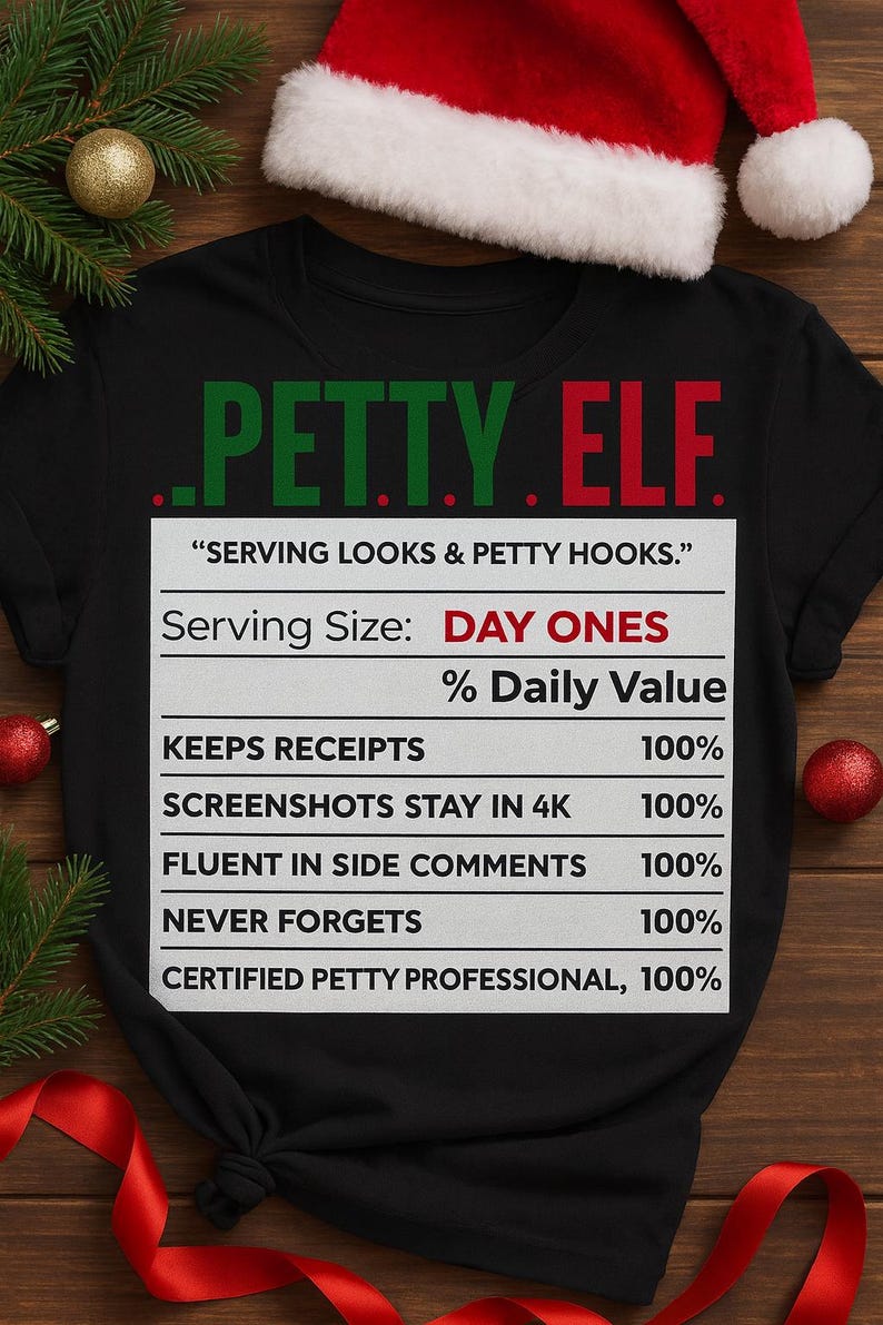 Elf Friendsmas Nutrition Label Christmas Shirt – Funny Holiday Tee ...
