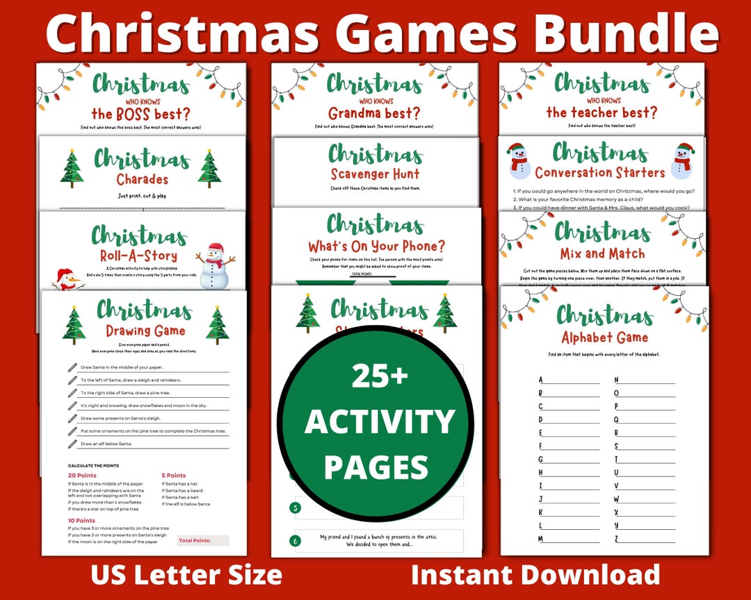 Christmas Games Bundle, Office Party Games, Christmas Games for Kids ...