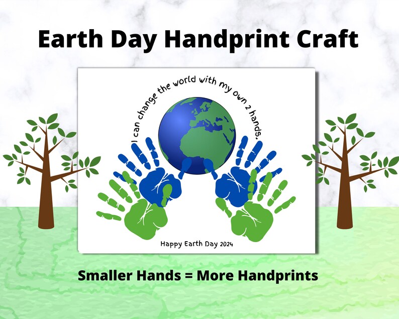 Earth Day Kids Handprint Craft, Earth Day Art for Kids, Handprint Craft ...