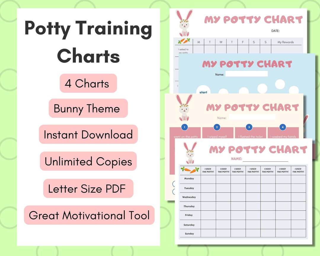 Potty Training Chart, Toddler Potty Chart, Printable, Potty Training ...