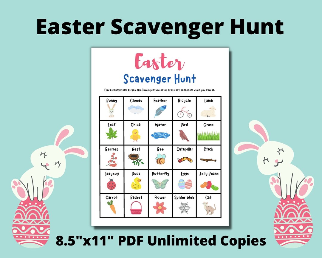 Easter Scavenger Hunt, Kids Scavenger Hunt, Easter Fun for Kids ...