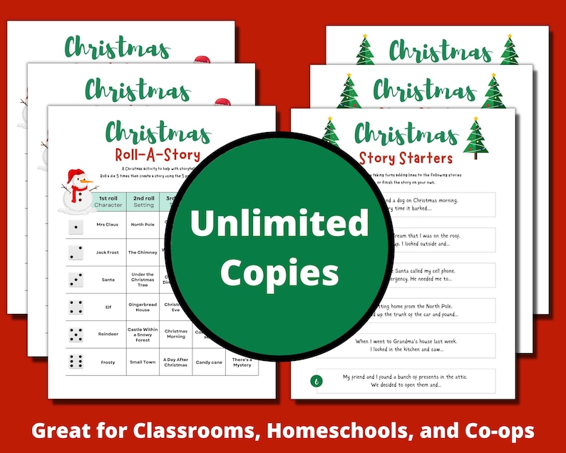 Christmas Story Starters, Story Prompts for Kids, Printable Christmas ...