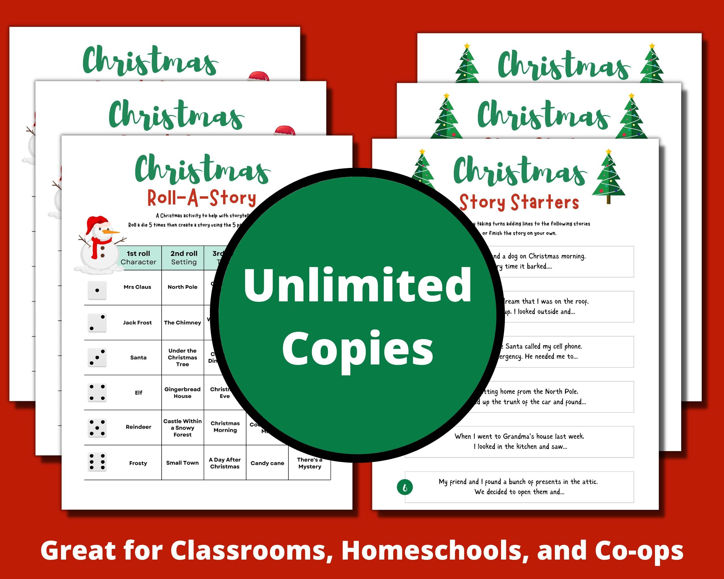 Christmas Story Starters, Story Prompts for Kids, Printable Christmas ...