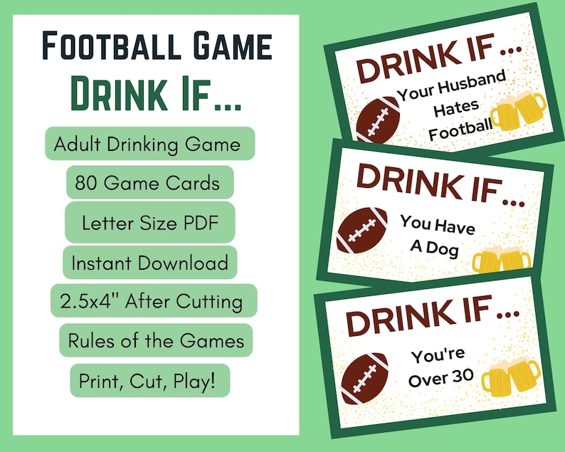 Football Drink If Game | Football Party Game | Football Beer Drinking ...