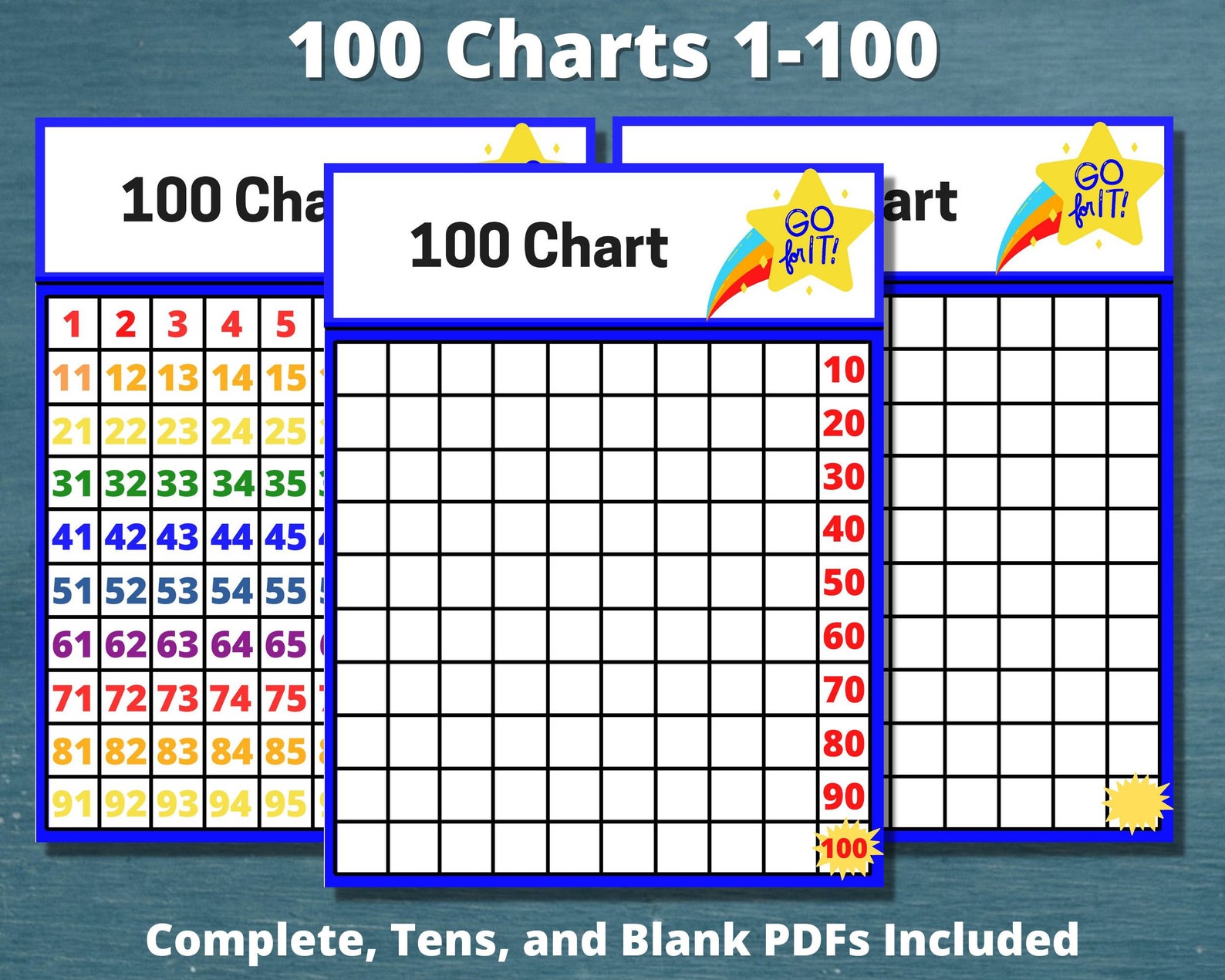 1-100 Montessori Counting Chart for Kids, 1-100 Montessori Activity ...