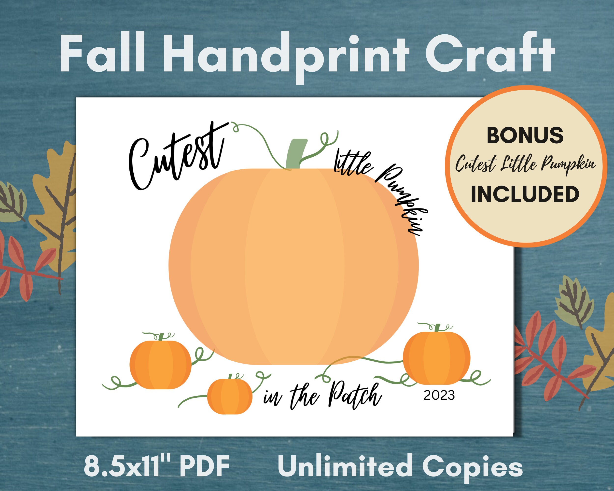 Kids Handprint Art Daycare Printable, Fall DIY Handprint Craft Bundle ...