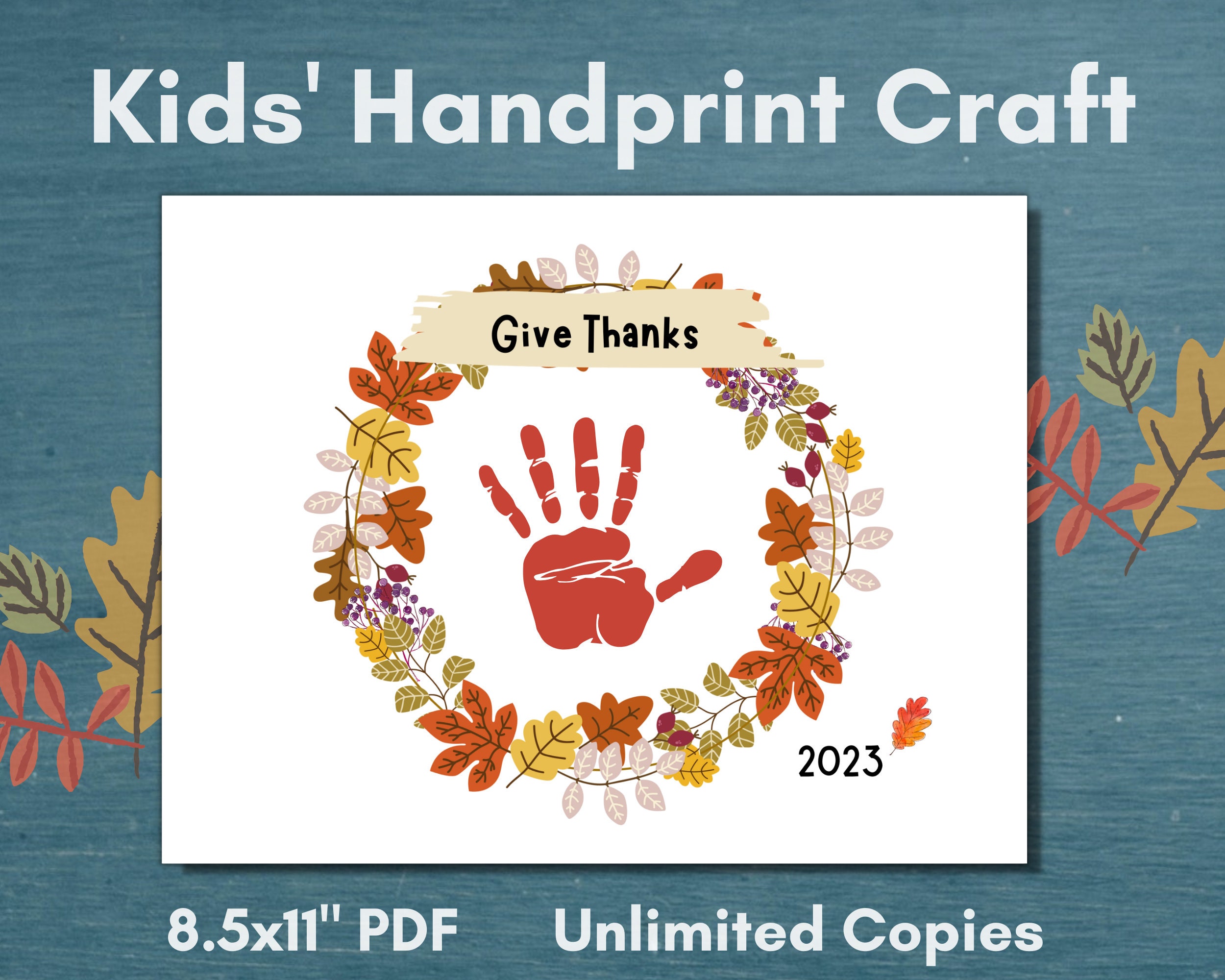 Kids Handprint Art Daycare Printable, Fall DIY Handprint Craft Bundle ...