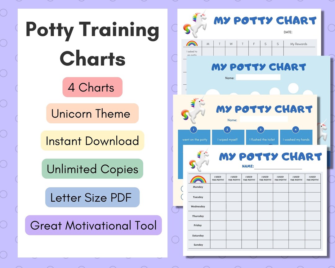Potty Training Chart, Toddler Potty Chart, Printable Kids Chart, Potty ...