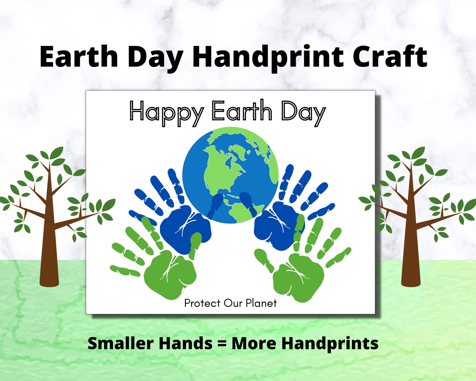 Earth Day Kids Handprint Craft, Happy Earth Day Art for Kids, Handprint ...