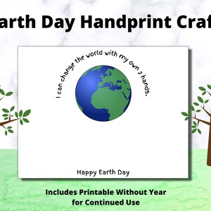 Earth Day Kids Handprint Craft Earth Day Art for Kids - Etsy