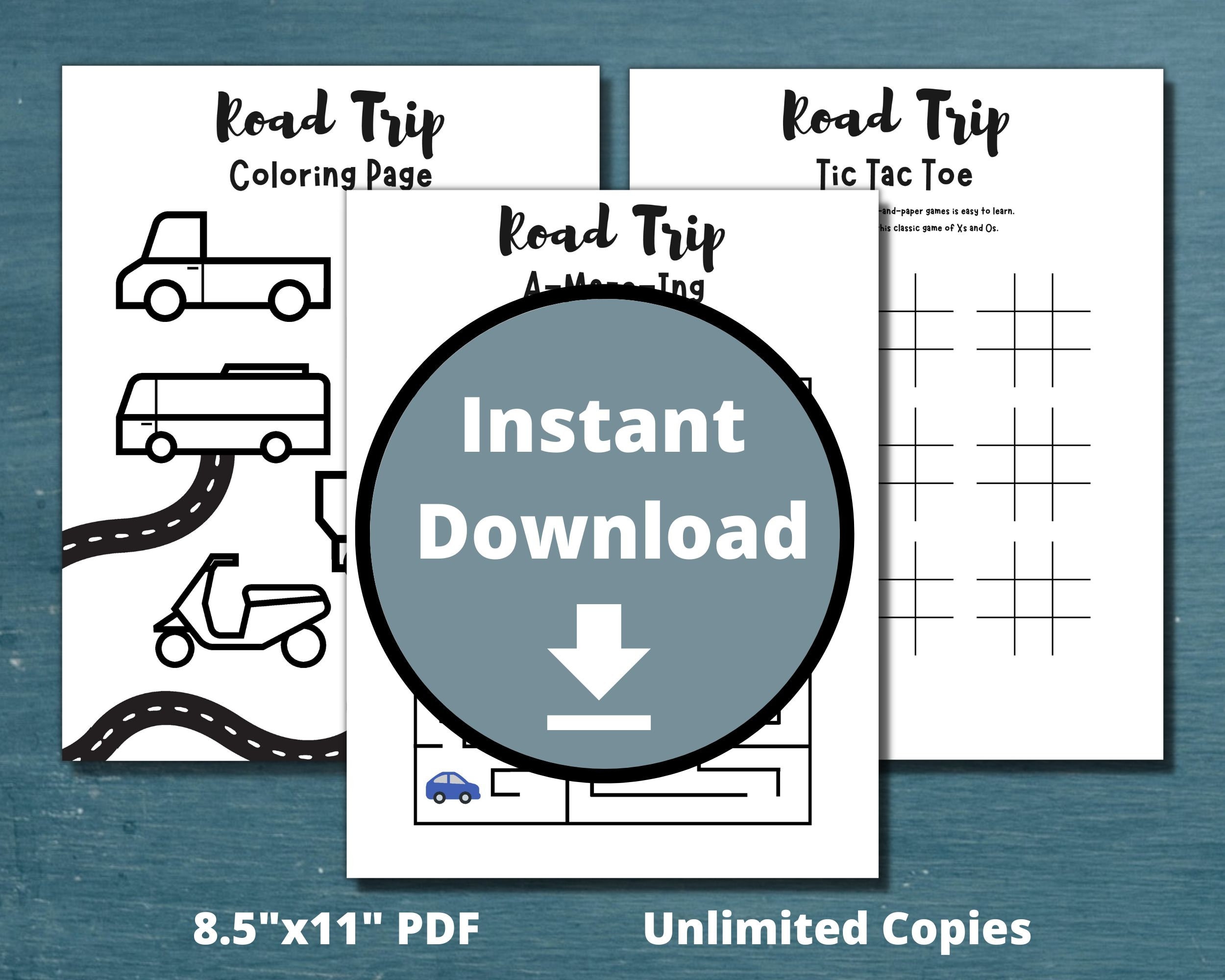 Road Trip Game Bundle, Travel Games for Kids Teens, Printable Games for ...