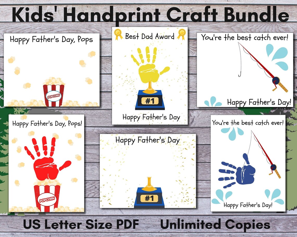 Father's Day Kids Handprint Craft Bundle Keepsake Craft - Etsy