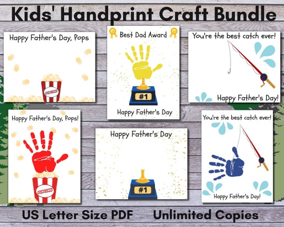 Father's Day Kids Handprint Craft Bundle Keepsake Craft - Etsy
