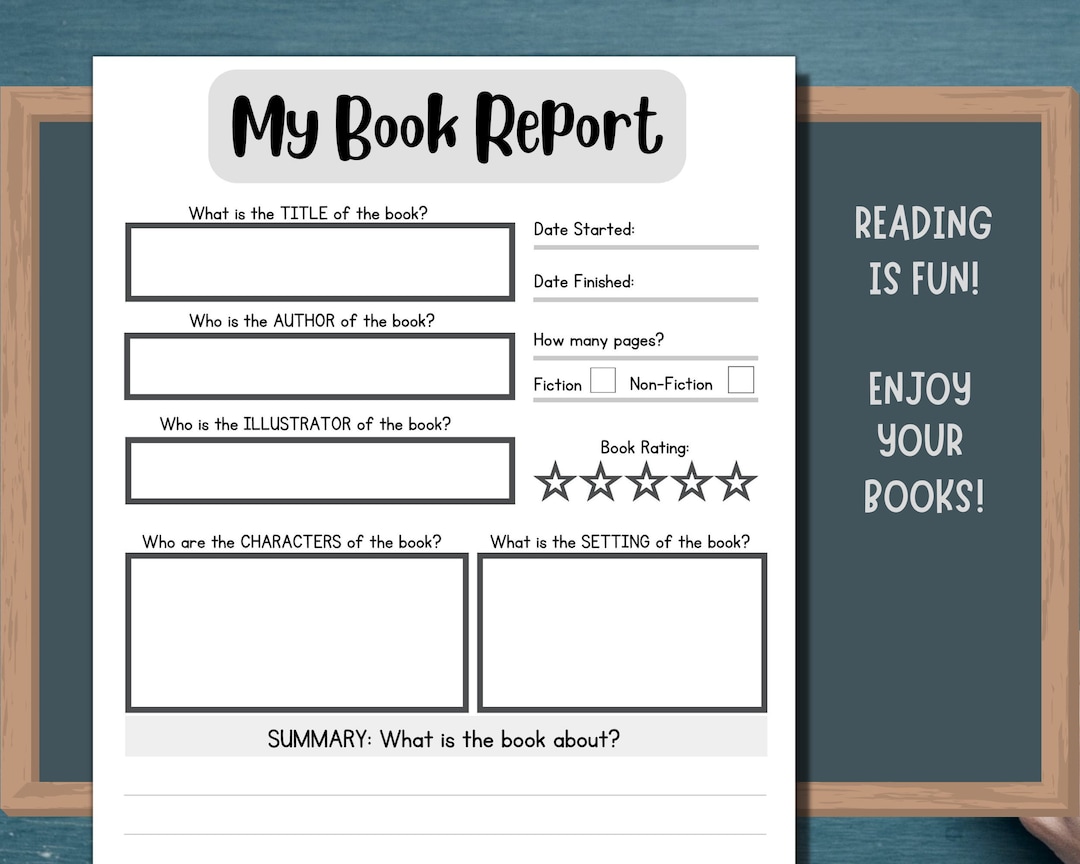 Kids Book Review Template, Book Report Worksheet, Summer Reading Book ...