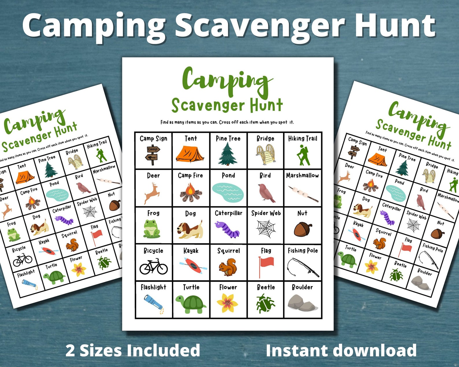 Camping Scavenger Hunt for Kids, Printable Campground Activity ...