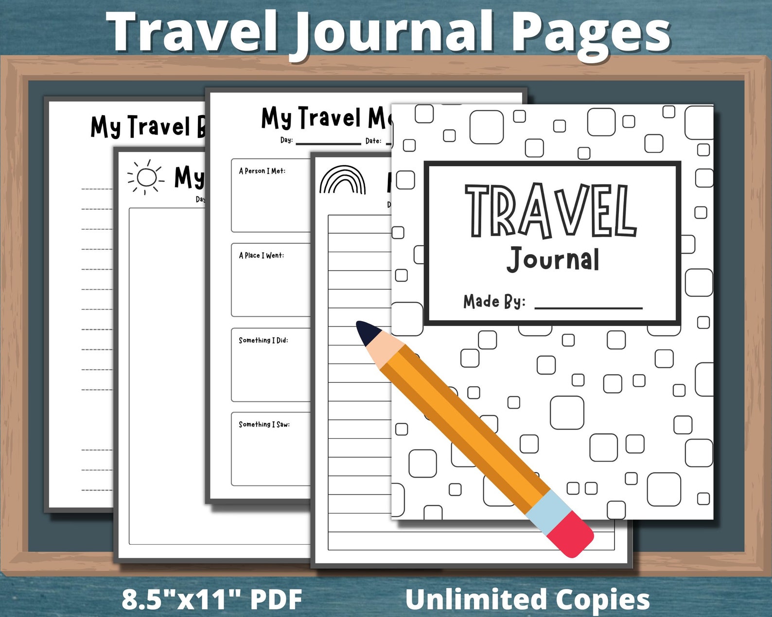 Printable Kids Travel Journal Pages Summer Travel Journal - Etsy